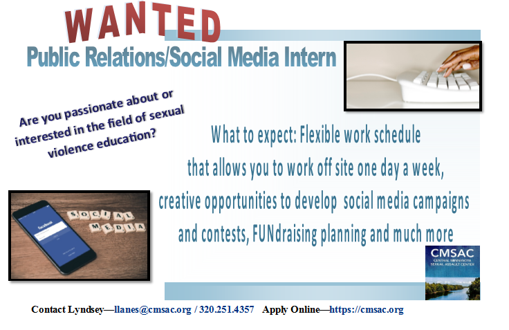 Wanted: Public Relations/Social Media Intern! – Central MN Sexual ...