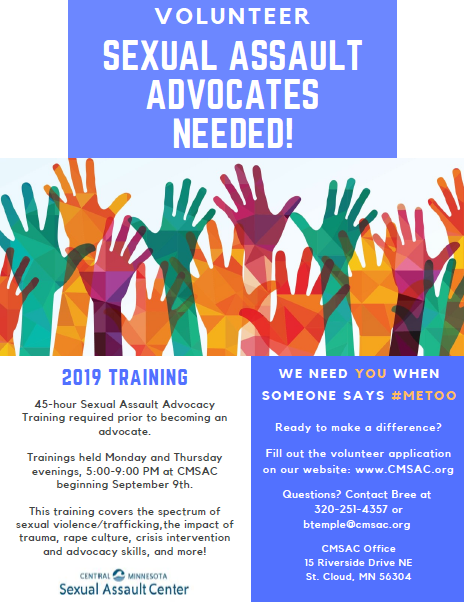 Our Volunteer Training Starts Today! – Central MN Sexual Assault Center